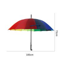China 16 Ribs Large Rainbow Umbrella Auto Open 44 Inch 190T Pongee for sale