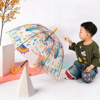 China Apollo Children's Transparent Rain Umbrella / Dome Shaped Umbrella With Colorful Prints for sale