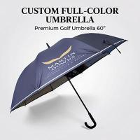 China 60 Inch Custom Golf Umbrella UV50+ Auto Open Full Color Printed for sale
