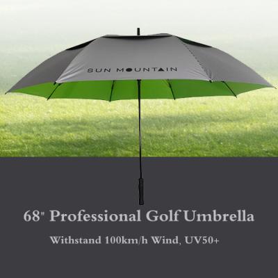China 68 Inch Professional Golf Umbrella with Windproof and UV50+ Protection for All Weather for sale