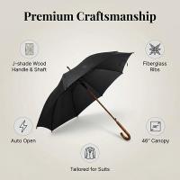 China Premium 46 inch Canopy Gentleman Umbrella with Fiberglass Ribs and UV30+ Protection for sale