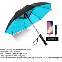 China Premium Fan Umbrella with Built-in Cooling Fan, UV50+ Protection & 2600mAh USB Rechargeable Battery for sale