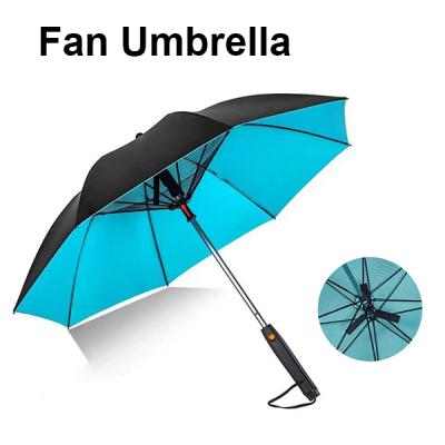 China Premium Fan Umbrella with Built-in Cooling Fan, UV50+ Protection & 2600mAh USB Rechargeable Battery for sale