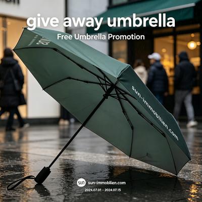China Custom Give Away Umbrella with Automatic Open & Close, 45-inch Large Canopy and Compact Portable Design for Promotional Gifts for sale