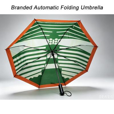 China Custom Logo Automatic Folding Umbrella for Investment Company for sale