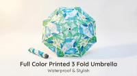 China Ladies 3 Fold Umbrella Full Color Printed for sale