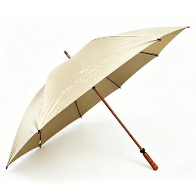 China Custom 60 Inch Wooden Handle Windproof Umbrella for sale