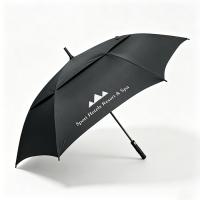 China 60 Inch Double Canopy Windproof Fiberglass Promotional Golf Umbrella for sale