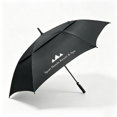 China 60 Inch Double Canopy Windproof Fiberglass Promotional Golf Umbrella for sale