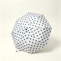 China Lightweight Women's Polka Dot Travel Umbrella with Solid Wood Handle - Portable 3 Fold Parasol for sale