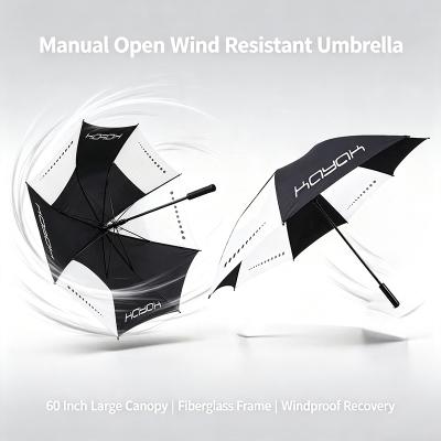 China Manual Open Wind Resistant 60 Inch Large Umbrella for sale