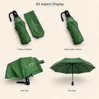 China Custom Branded Auto Open Close Compact Folding Umbrella with 8 Fiberglass Windproof Ribs and 190T Waterproof Pongee for sale