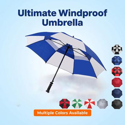 China 60 Inch Vented Double Canopy Auto Open Golf Umbrella for sale