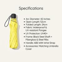 China Compact UV40+ Travel Umbrella with 42-inch Arc and 8-Rib Lightweight Construction for sale