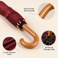 China Regal Lady 46-inch Double-Layer Umbrella with Solid Wood Shaft and UV-Resistant Fabric for sale