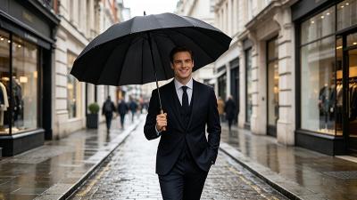 China Automatic open gentleman's business umbrella for sale