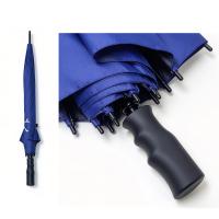 China Custom Navy Blue Straight Umbrella with UV Protection UPF 50+, Fiberglass Ribs, and Logo Printing for Employee Benefits for sale