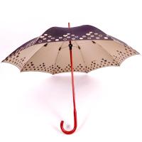 China Custom-Made Stick Umbrella with One-Piece Curved-Hook Handle and Shaft for the German Market Maple Wood Umbrella for sale