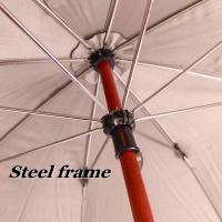 China Custom-Made Stick Umbrella with One-Piece Curved-Hook Handle and Shaft for the German Market Maple Wood Umbrella for sale