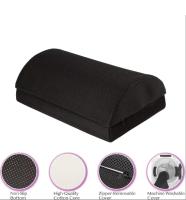 China Adjustable Under Desk Footrest with Black Velvet Cover and Memory Foam Filling for sale