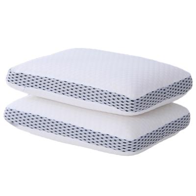 China Ventilated Gel Cooling Memory Foam Triangular Camping Pillow with Polyester Cover for sale