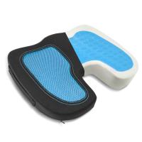 China Silicone Cooling Coccyx Orthopedic Memory Foam Car Gel Seat Cushion with Knitted Cover for sale