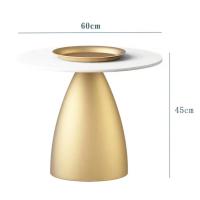 China Marble Living Room Furniture Modern Round Coffee Table Convertible with Stainless Steel Metal Iron Base for sale
