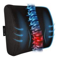 China 100% Polyester Back Lumbar Support Memory Foam Cushion for Office Chair Car Drivers for sale