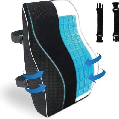 China Car Seat Chair Cooling Gel Memory Foam Back Support Pillow for Lower Back Pain Relief for sale