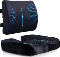 China Adjustable Memory Foam Seat Cushion and Lumbar Support Pillow for Car Washable Cover for sale