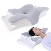 China Custom-made Butterfly Sleep Square Memory Foam Cervical Pillow for Neck Pain Comfort for sale