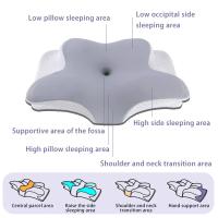 China Custom-made Butterfly Sleep Square Memory Foam Cervical Pillow for Neck Pain Comfort for sale