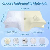 China Filling Memory Foam Cervical Pillow 2 in 1 Ergonomic Contour for Neck Pain Relief for sale