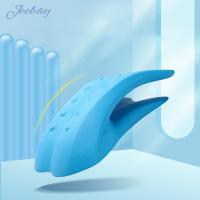 China Cotton Blue Snoring Hotel Knitted Ergonomic Pillow for Back Support and Cervical Health for sale
