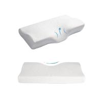 China White Knitted Fabric Memory Foam Neck Pillow for Side Sleeping Pain Relief Hotel Home for sale