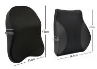 China Solid PU Leather Hot Lumbar Support Pillow for Car Seat Memory Foam Neck Pillow for sale