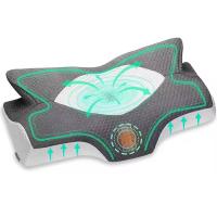 China Thread Count ≥600TC Memory Foam Orthopedic Pillow 5X Pain Relief Ear Piercing Design for sale