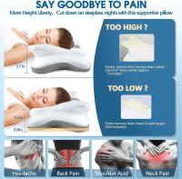 China Thread Count ≥600TC Memory Foam Orthopedic Pillow 5X Pain Relief Ear Piercing Design for sale