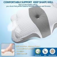 China Thread Count ≥600TC Memory Foam Orthopedic Pillow 5X Pain Relief Ear Piercing Design for sale