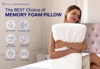 China Standard Size Gel Memory Foam Pillow Ventilated Bed Pillows with Viscose Bamboo Cover for sale