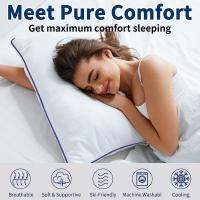 China Striped Home Pillow 2 Pack Queen Size Cooling Pillows for Side Back and Stomach Sleepers for sale