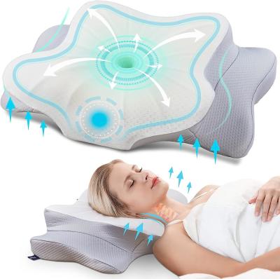 China Contour Memory Foam Neck Support Pillow Home Pillow for Side and Back Sleepers Fabric Count 80 for sale