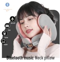 China U-Shape JOURM Memory Foam Pillows Multi-functional Bluetooth Travel Pillow for Airplane/Office for sale