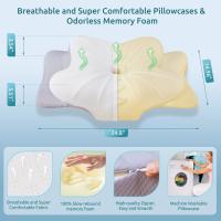 China Contour Memory Foam Neck Support Pillow Home Pillow for Side and Back Sleepers Fabric Count 80 for sale