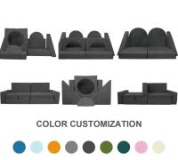China Irregular Floor Children Sofa Foam Modular Sectional 10 Pieces Set in Customized Colors for sale