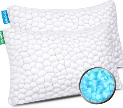 China 2 Pack Shredded Memory Foam Cooling Bed Pillows for Side Back Stomach Sleepers for sale