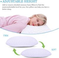 China 2 Pack Shredded Memory Foam Cooling Bed Pillows for Side Back Stomach Sleepers for sale