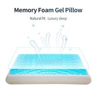 China Memory Foam Filling Eco-friendly Healthy Sleep Gel Pillow with Cool Gel Customized for sale