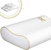 China Striped King Contour Pillow for Side Sleepers Memory Foam Pillow Cervical CertiPUR-US for sale