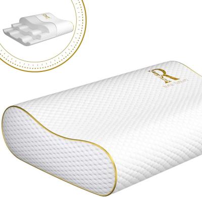 China Striped King Contour Pillow for Side Sleepers Memory Foam Pillow Cervical CertiPUR-US for sale